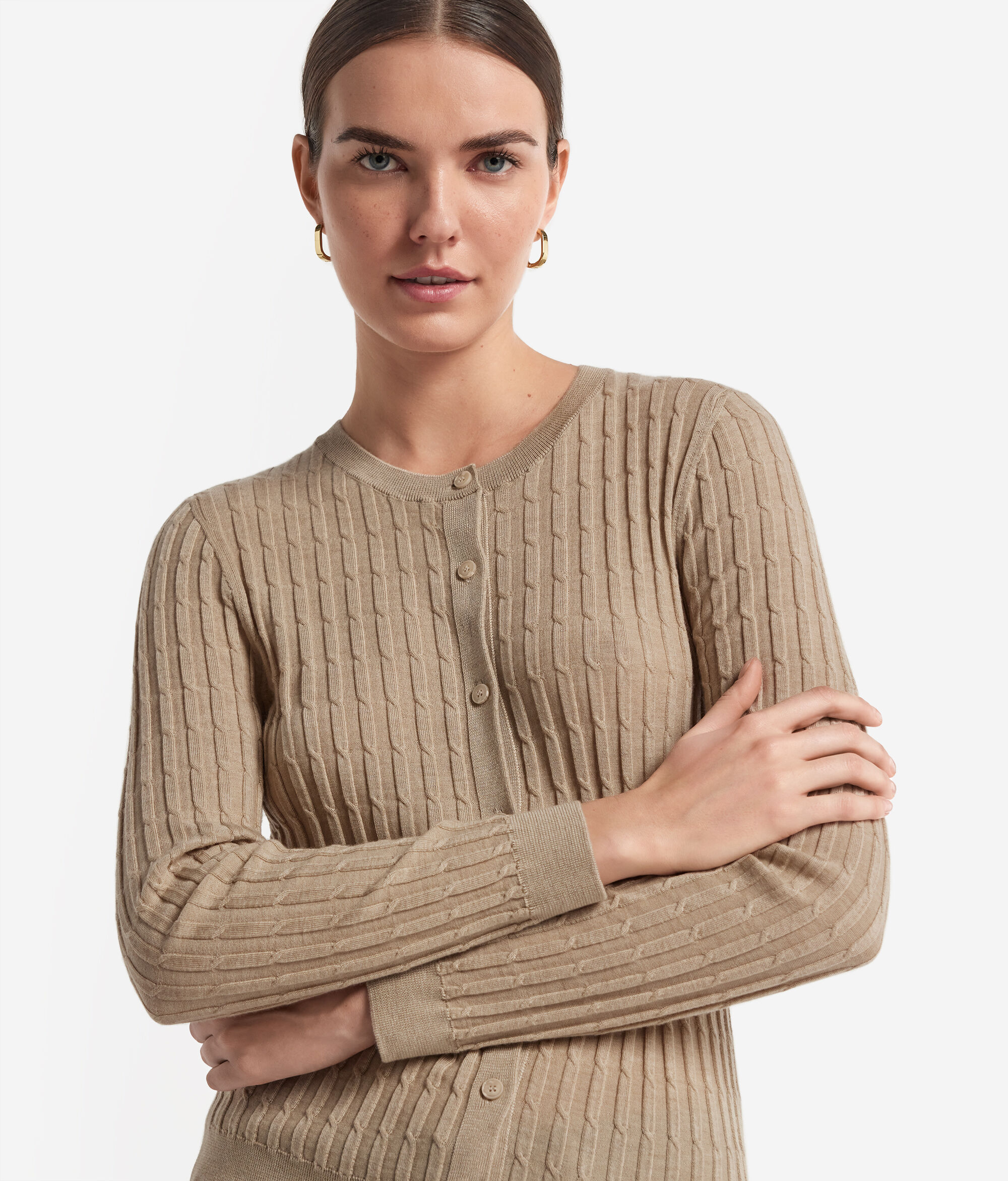 Ultrafine Cashmere Cable Knit Cardigan - Cardigans | Falconeri