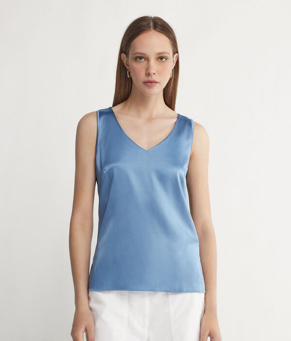 Canotta Scollo V in Seta - Top e T-Shirt | Falconeri