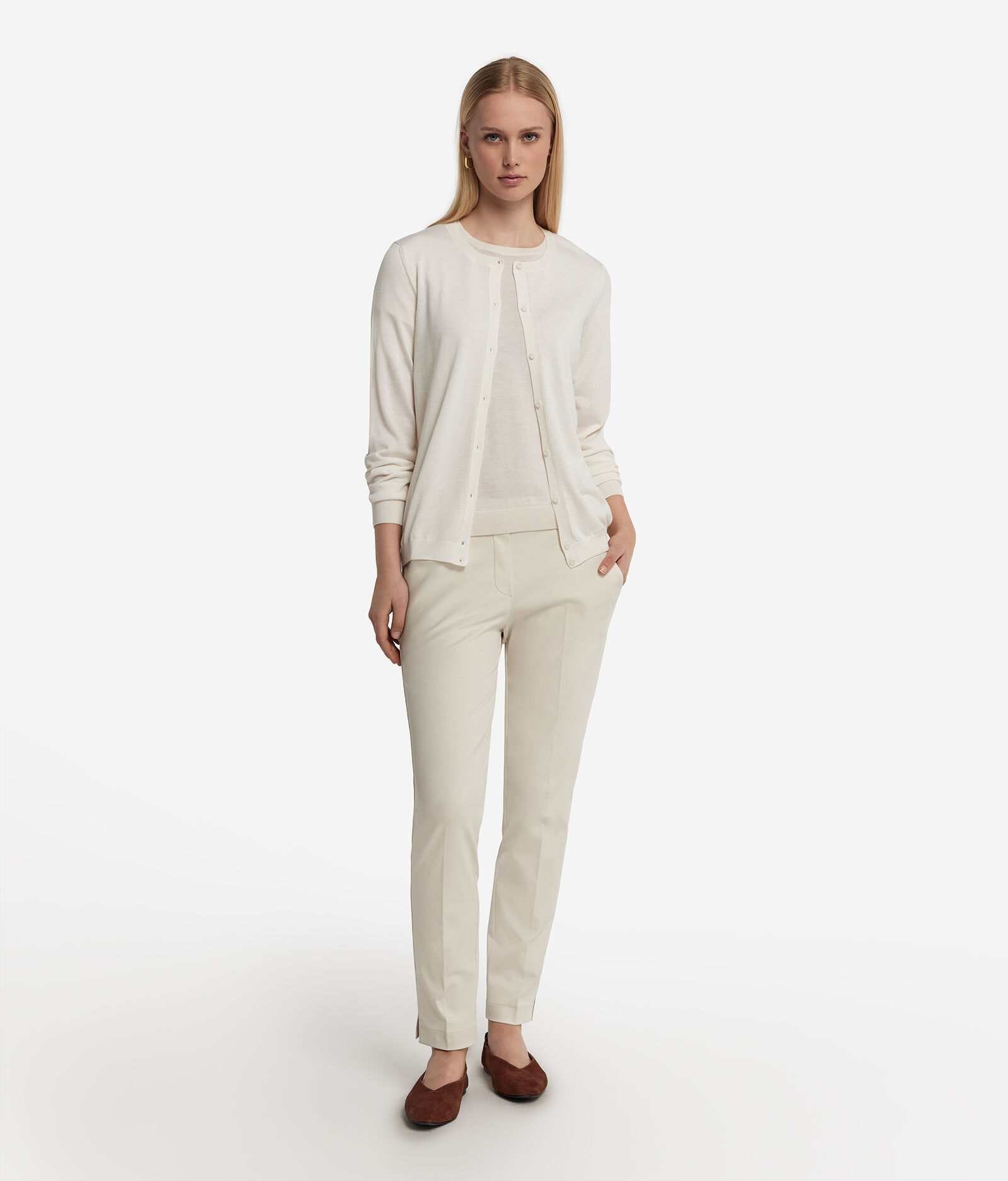 Crewneck Cardigan in Ultrafine Cashmere - Cardigans | Falconeri