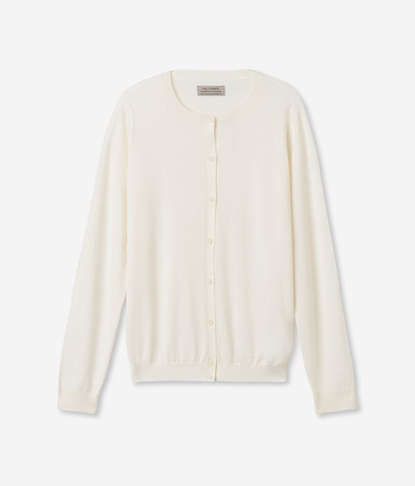 Crewneck Cardigan in Ultrafine Cashmere - Cardigans | Falconeri