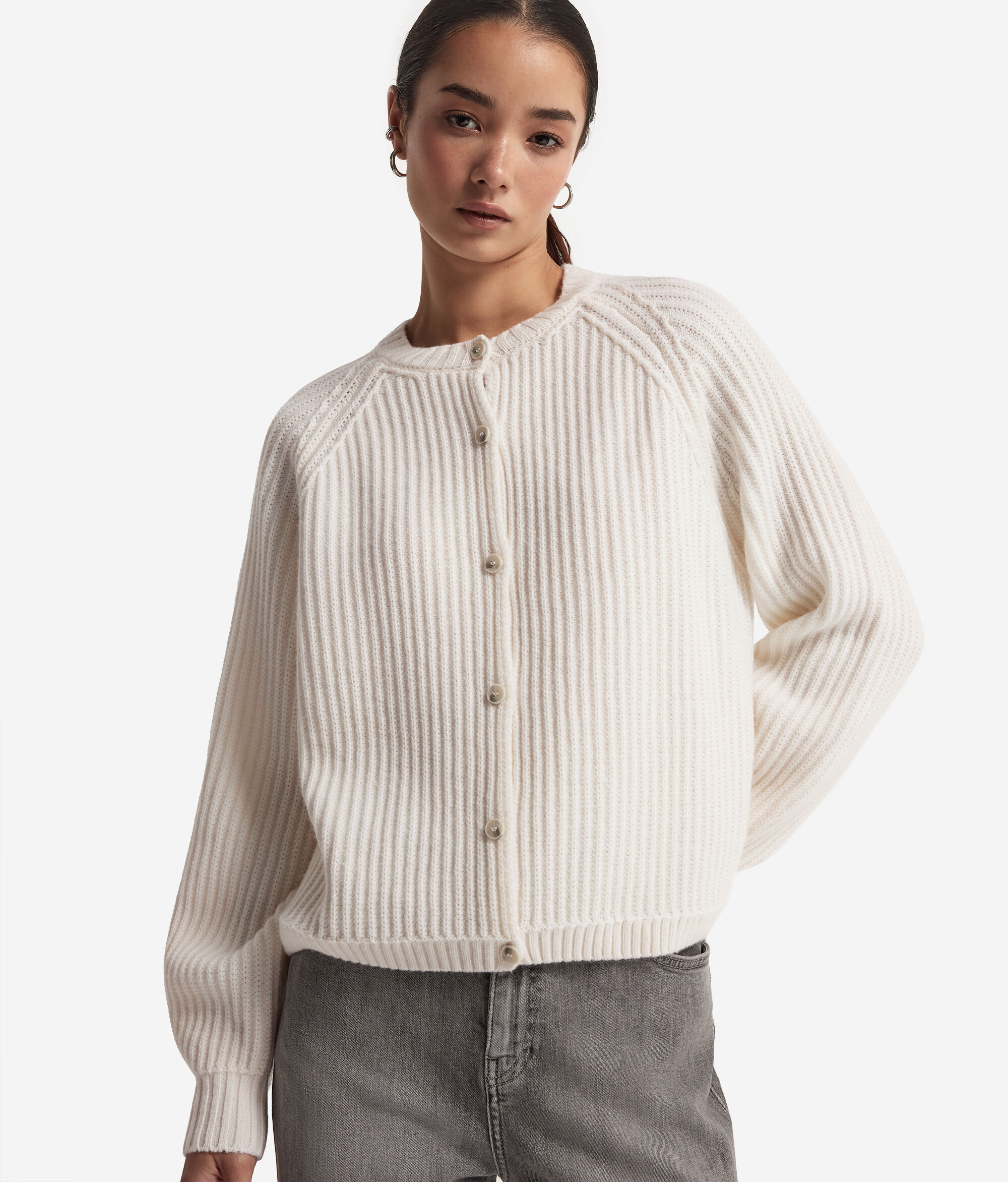 Cardigan con Motivo a Coste in Cashmere Ultrasoft - Cardigan | Falconeri