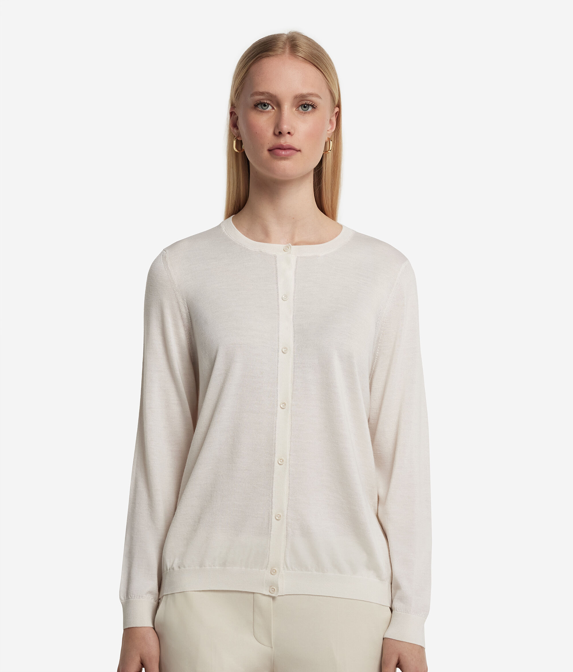 Crewneck Cardigan in Ultrafine Cashmere - Cardigans | Falconeri