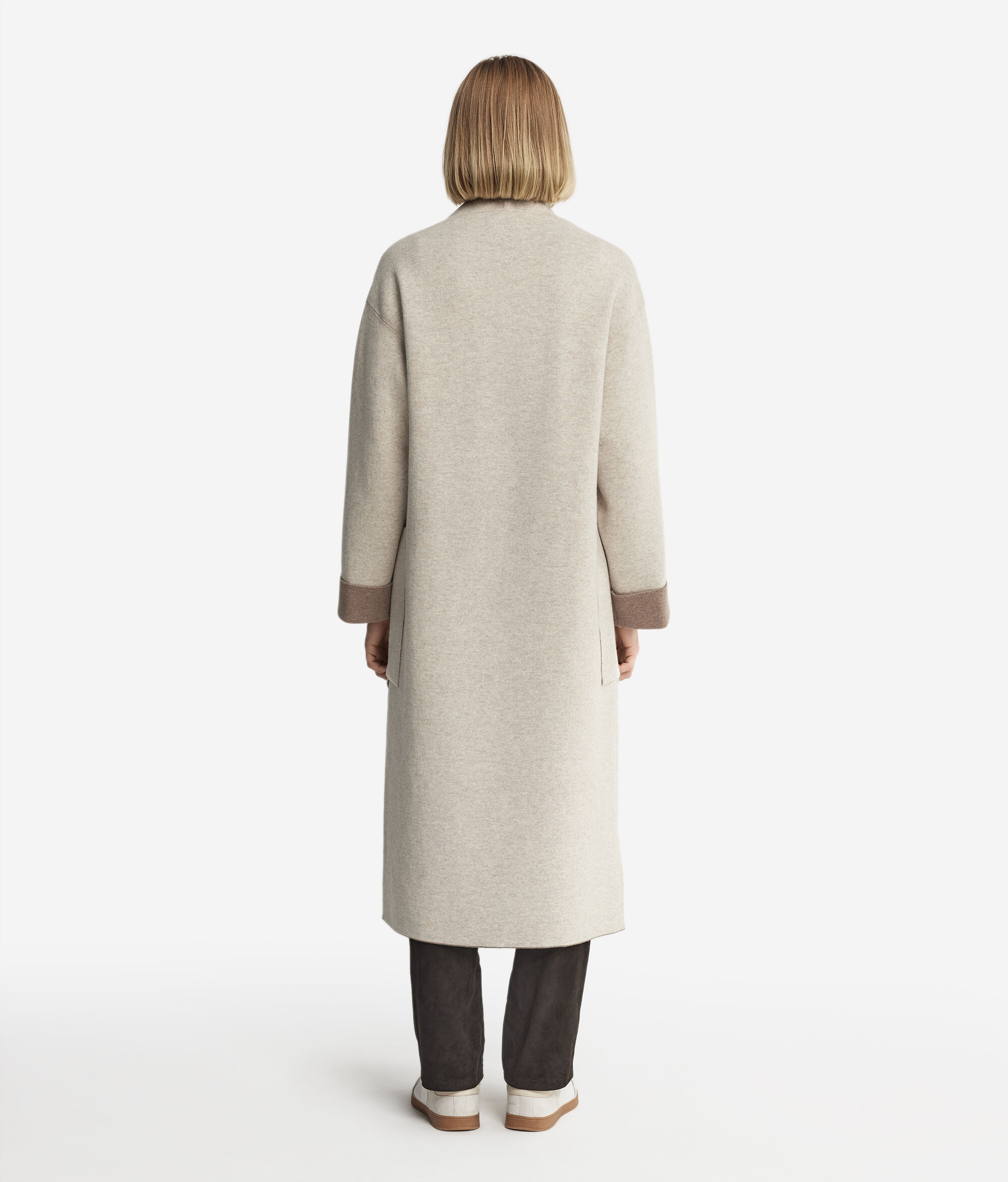 Long Cashmere Coat with Slits - Coats | Falconeri