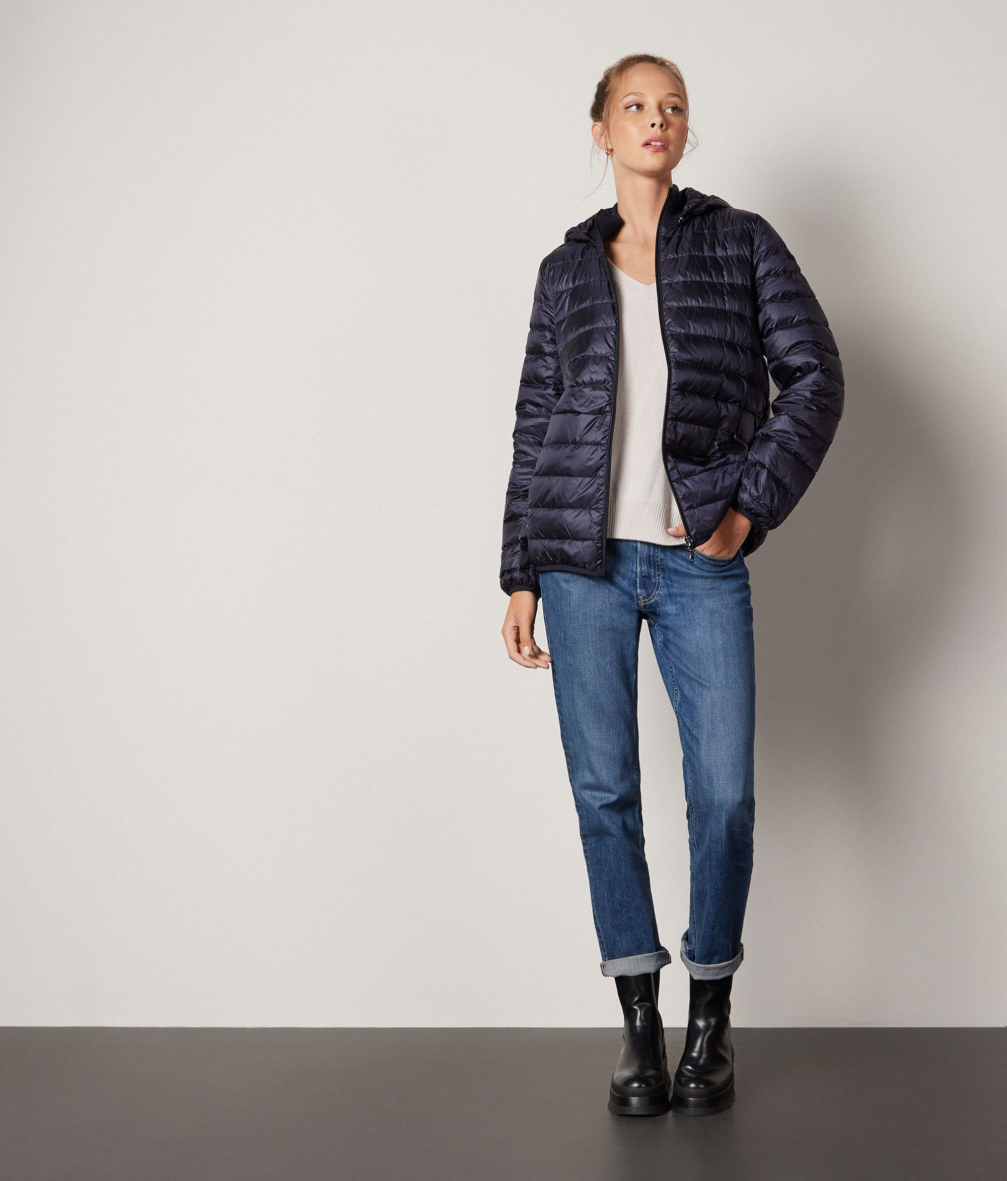 Short Quilted Jacket with Removable Hood | Falconeri