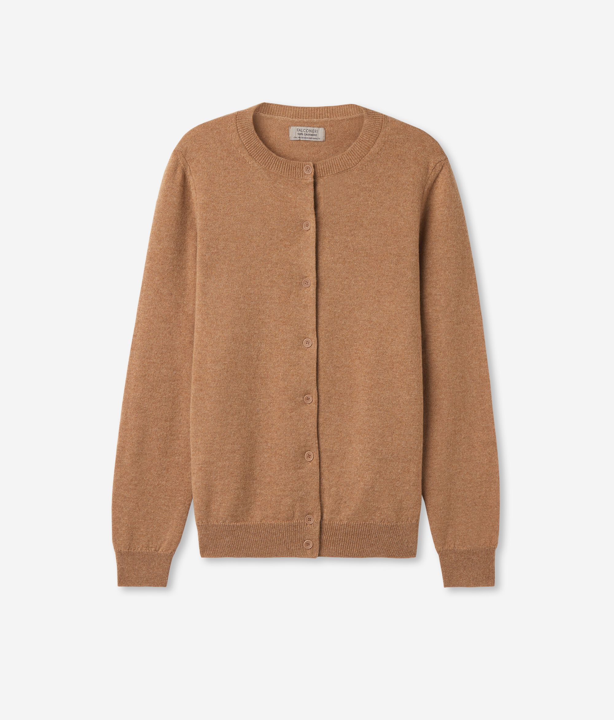 Ultra-soft Cashmere Crewneck Cardigan - Cardigans | Falconeri
