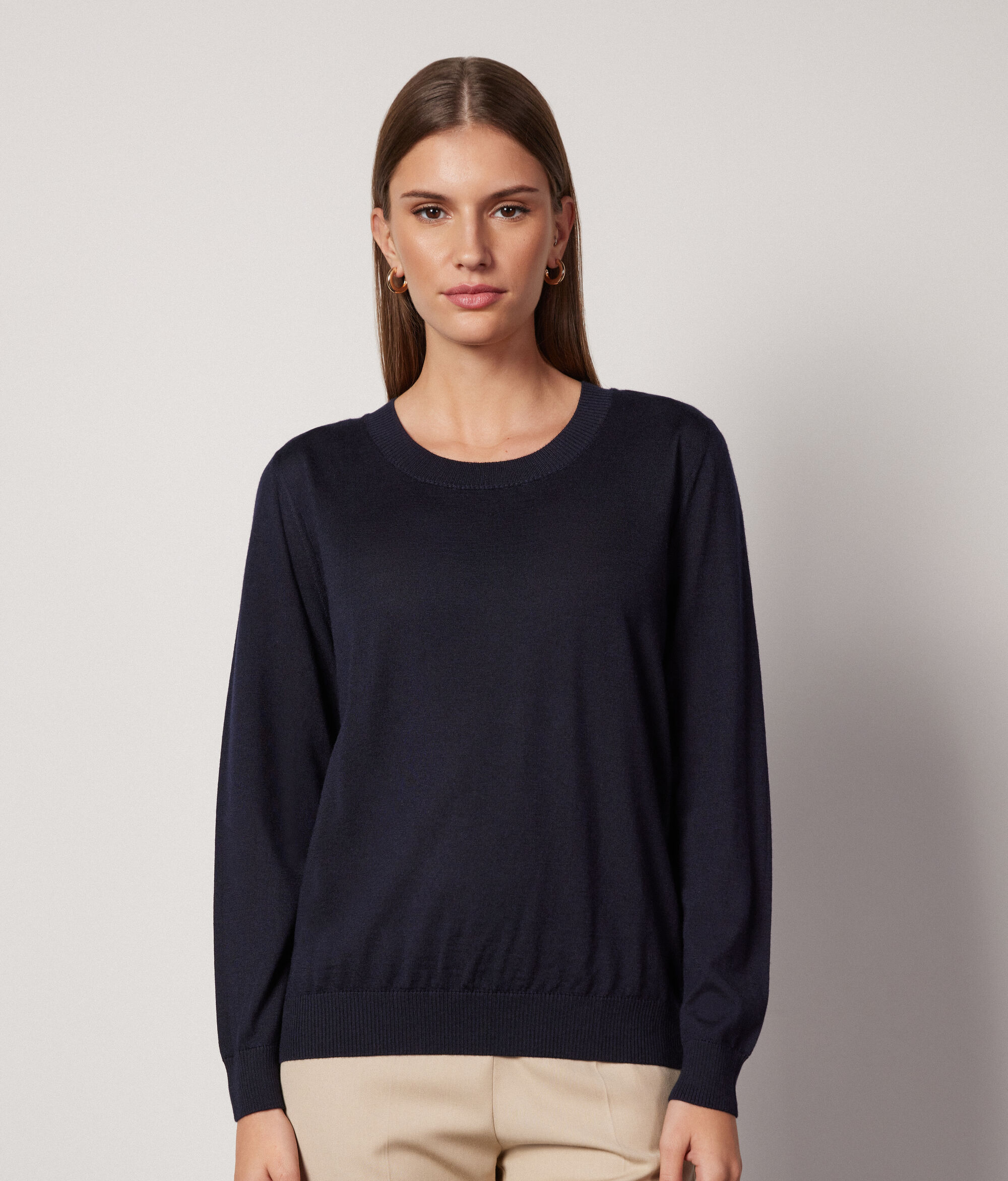 Round-Neck Ultrafine Cashmere Jumper | Falconeri