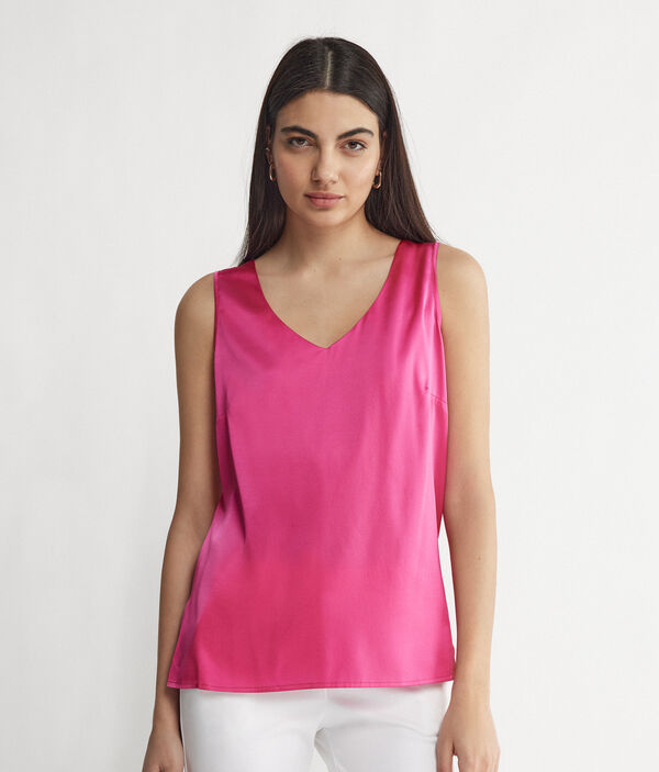 Silk V-Neck Tank Top - Tops & T-Shirts | Falconeri