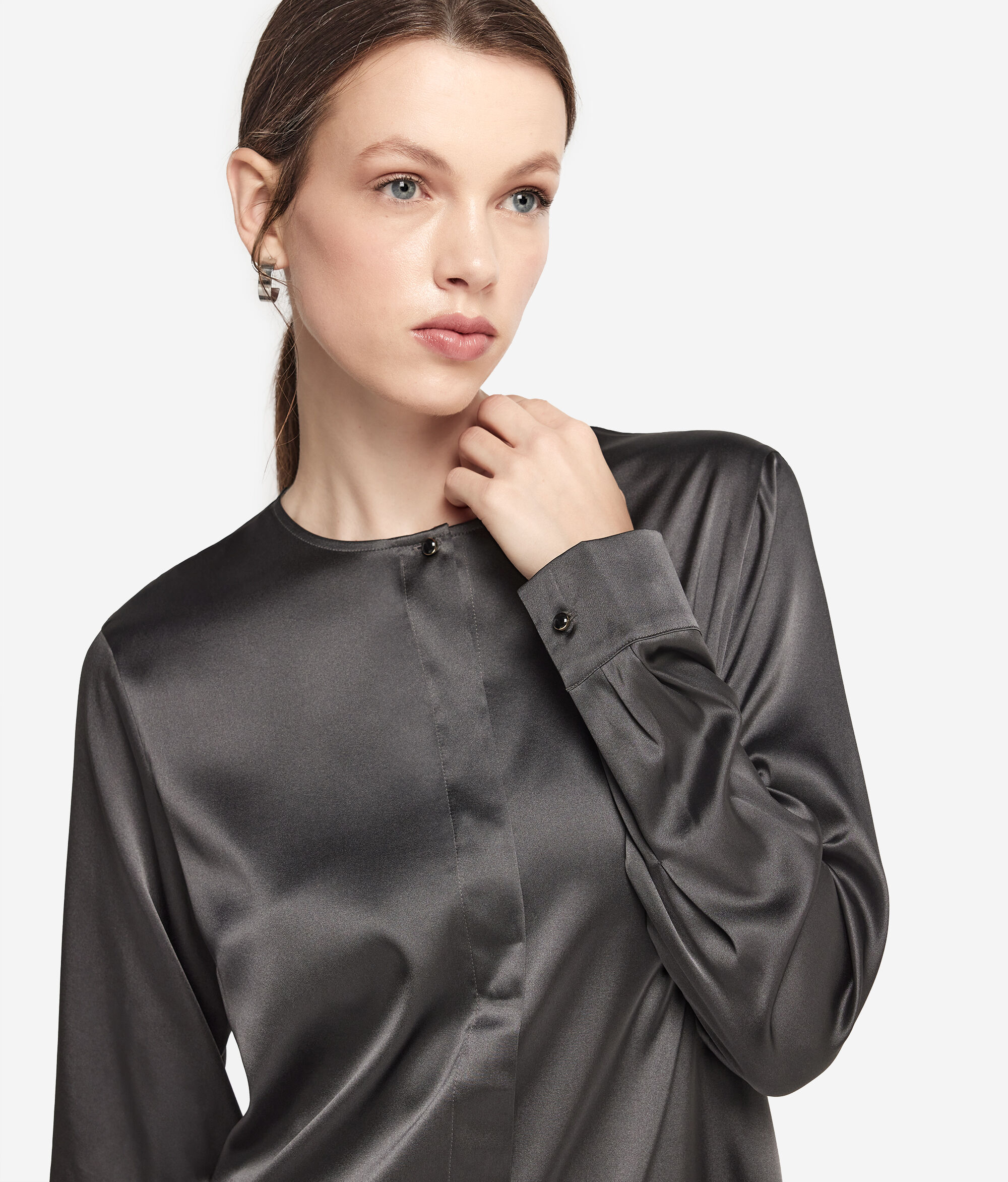 Camicia Girocollo in Raso di Seta | Falconeri