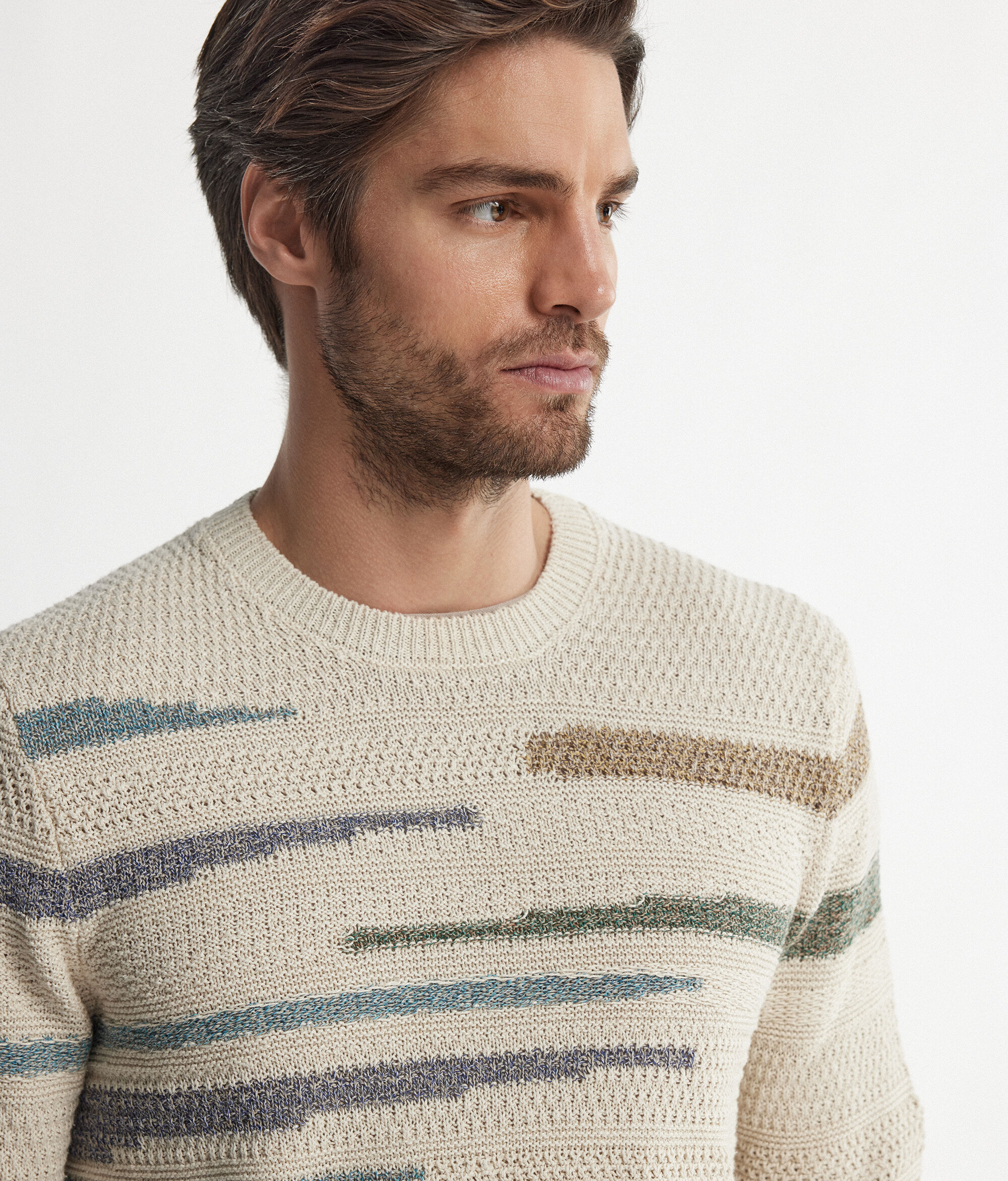 Panel Crewneck Sweater - Round Neck Sweaters | Falconeri