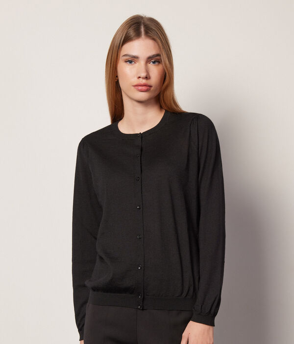 Ultrafine Cashmere Cardigan with Smocked Details - Cardigans | Falconeri