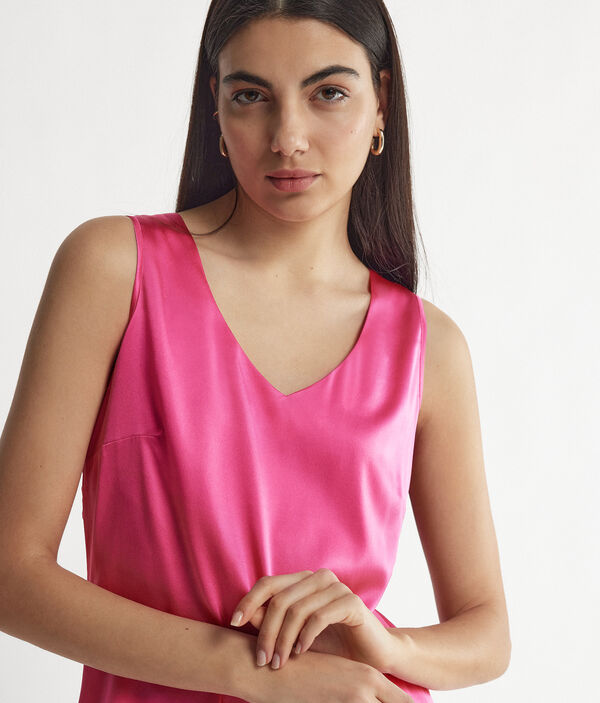 Silk V-Neck Tank Top - Tops & T-Shirts | Falconeri