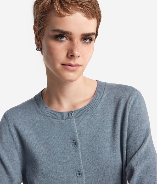 Ultra-soft Cashmere Crewneck Cardigan - Cardigans | Falconeri