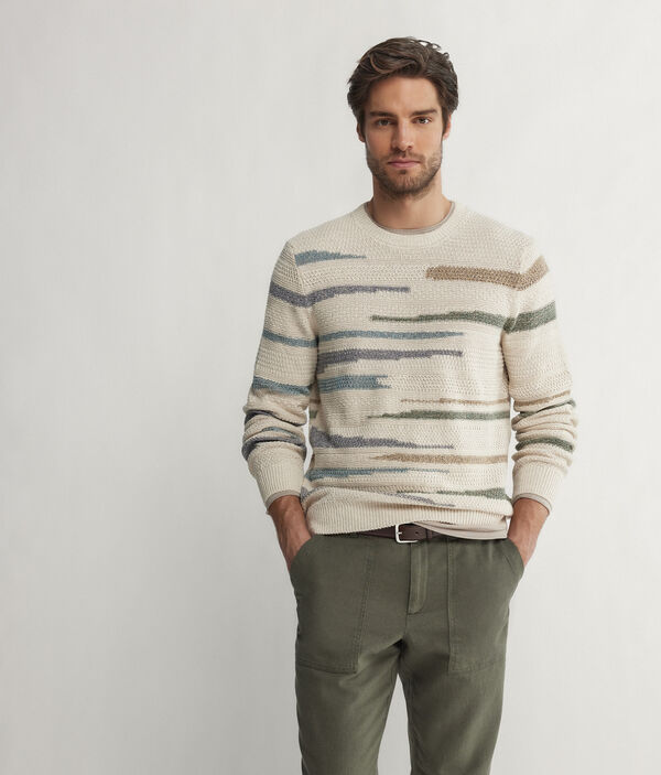 Panel Crewneck Sweater - Round Neck Sweaters | Falconeri